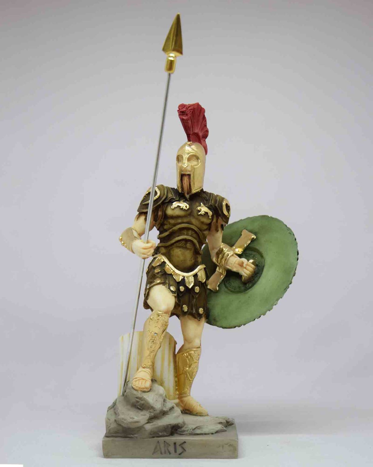 Ares classic statue standing with his spear and shield - eStatueShop