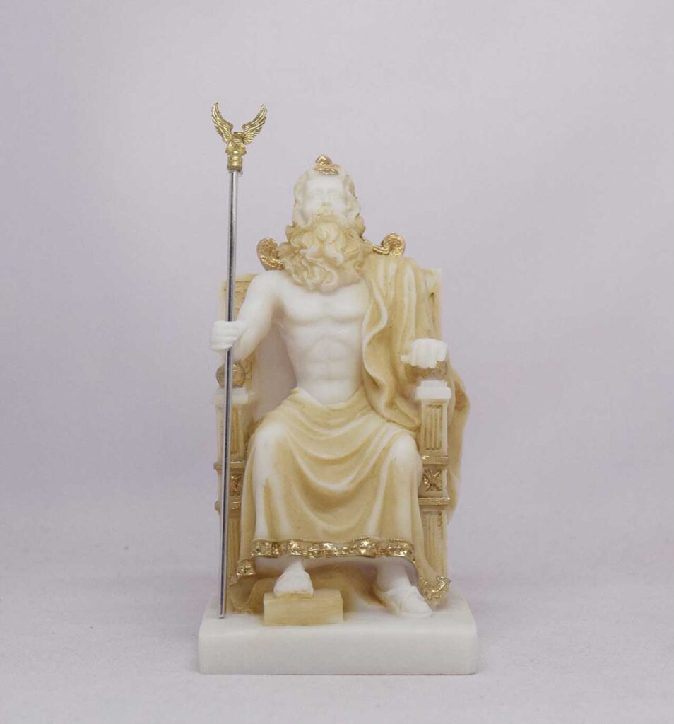 Zeus sitting on his throne - Alabaster statue for sale - eStatueShop